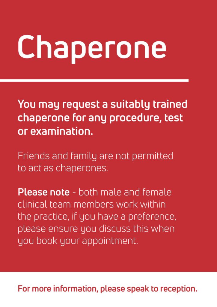 Chaperones – Audley Health Centre