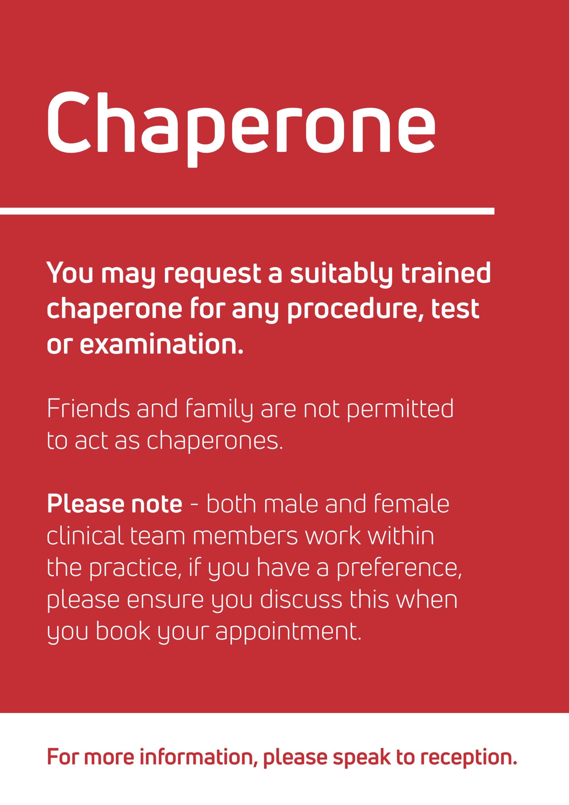 Chaperones – Audley Health Centre